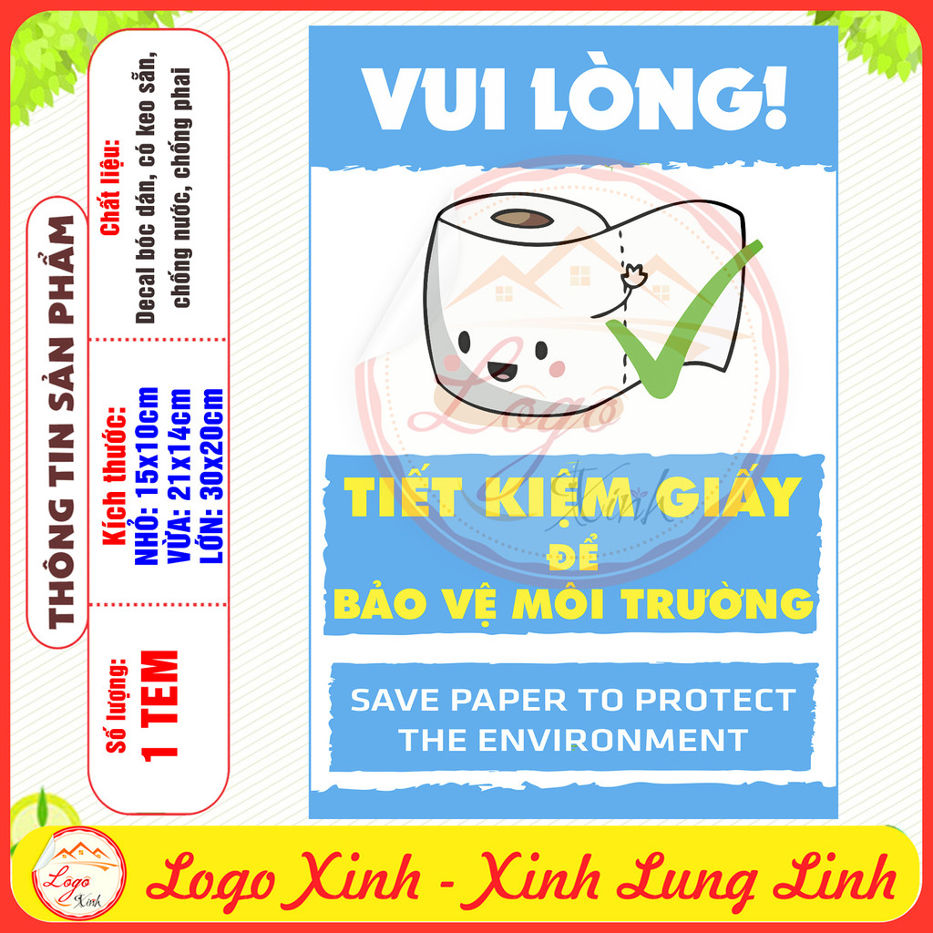 Paper Saving Decal for Environmental Protection, Save Paper, Reminder ...
