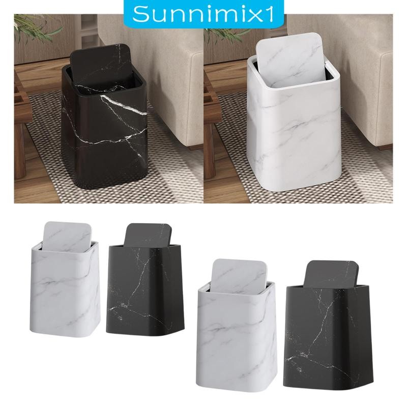 [Sunnimix1] Marble Waste Bin Garbage Basket Paper Garbage Bin Garbage ...