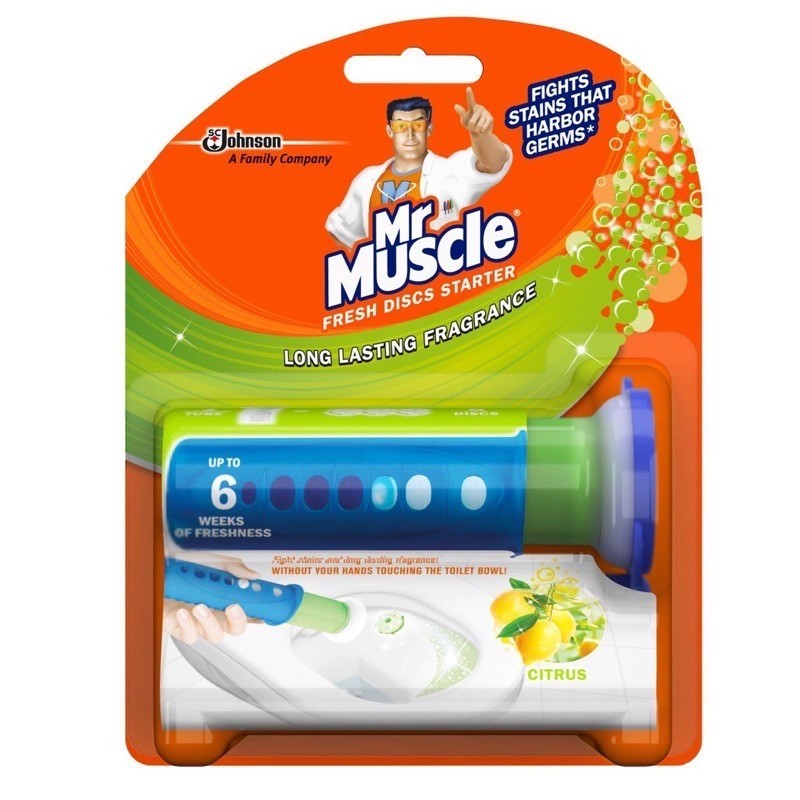 Mr Muscle Toilet Cleaner Fresh Disc - 12s/24s Refill, Long-Lasting ...