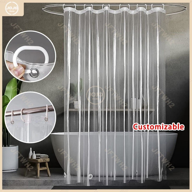 Transparent plastic partition curtain transparent bathroom shielding ...