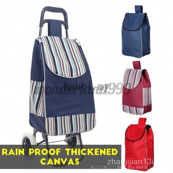 (Ready stock) shopping cart carts trolley canvas bag market pull ...
