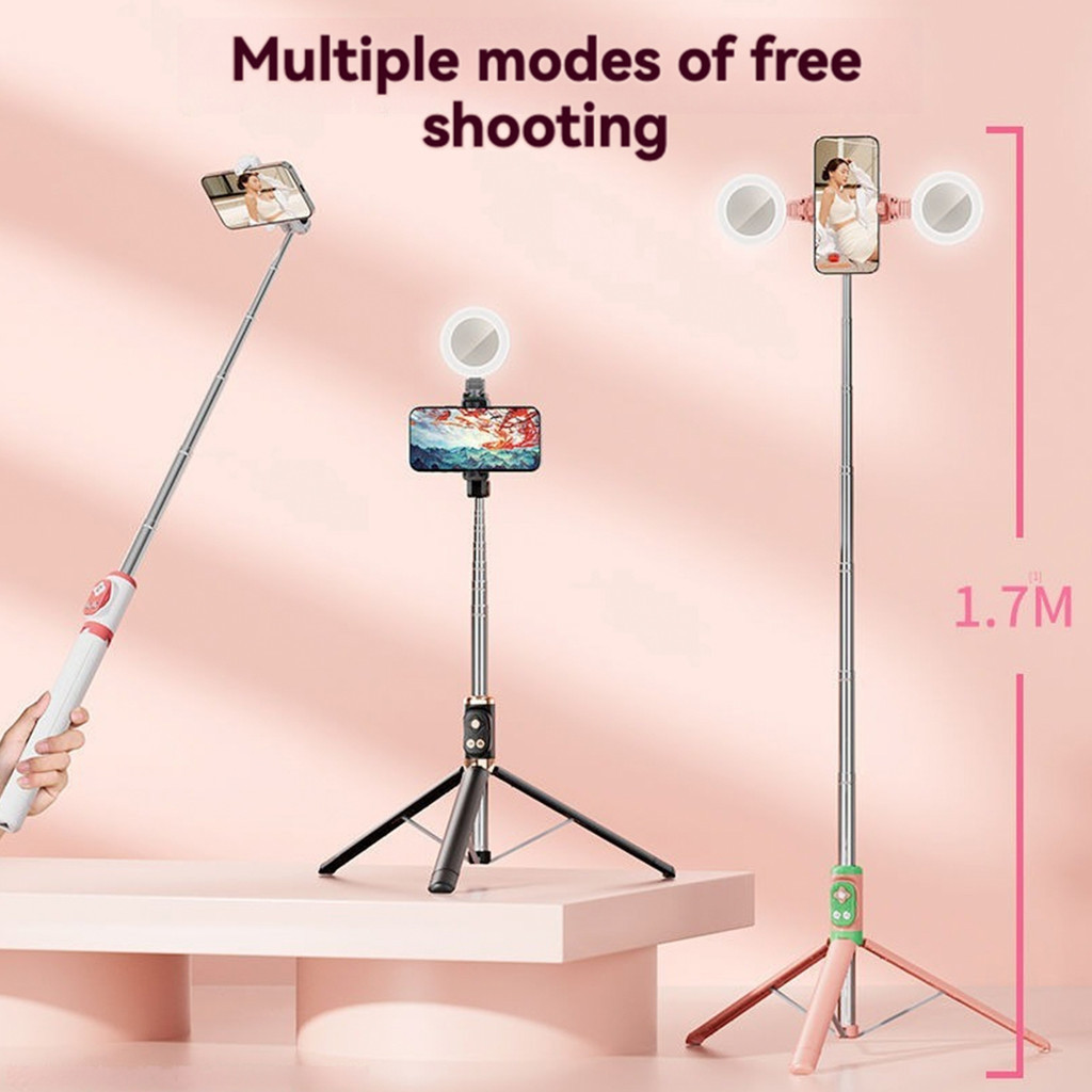 1.7M Bluetooth Selfie Stick Tripod with Remote for TikTok Live ...