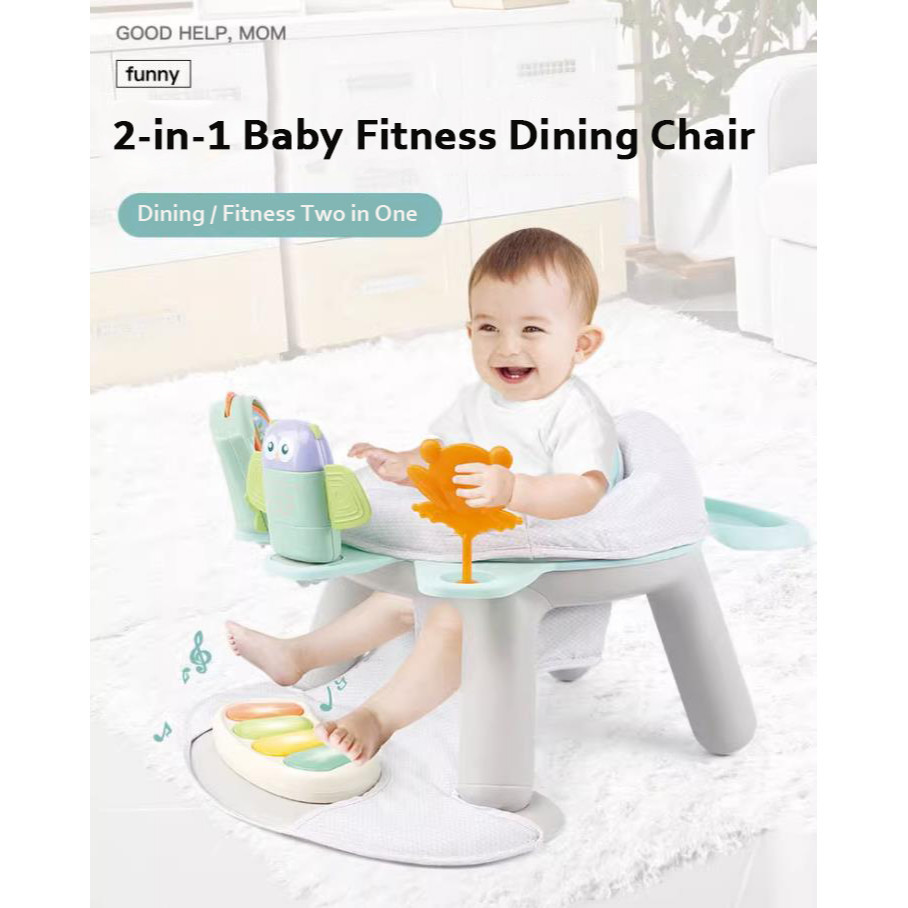 【SG SELLER】Baby 2in1 Fitness Dining Chair Sitting Chair Infant Learning ...
