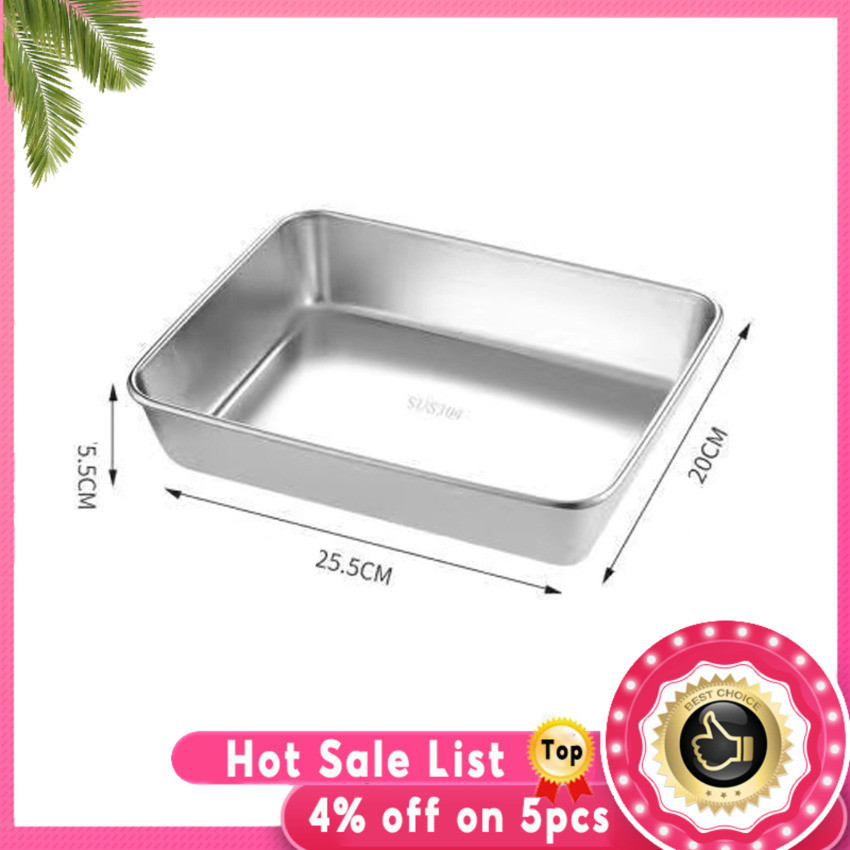 Thickened Square Plate Stainless Steel Rectangular Food Storage Pan ...