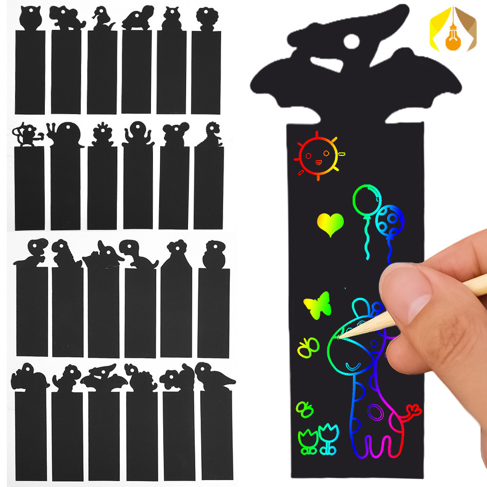 12 Pcs Art Drawing Handwritten Cartoon Bookmarks - Children's DIY ...