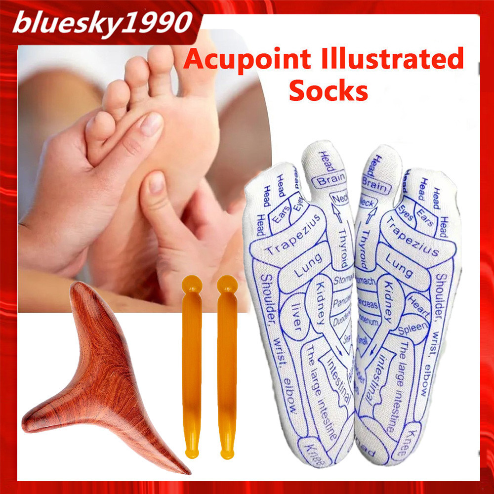 Acupoint Illustrated Socks Reflexology Socks With Trigger Point Massage ...
