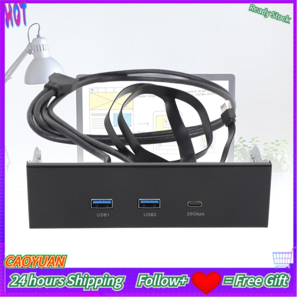 Caoyuanstore Front Panel USB Hub 5.25 Inch 19PIN + Type E Input Metal ...