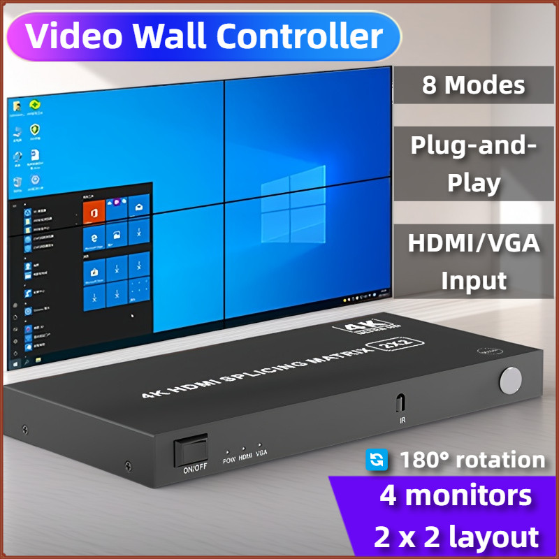 4K HDMI Video Wall Controller 2x2/1x3/1x4 Splicing Processor | Multi ...