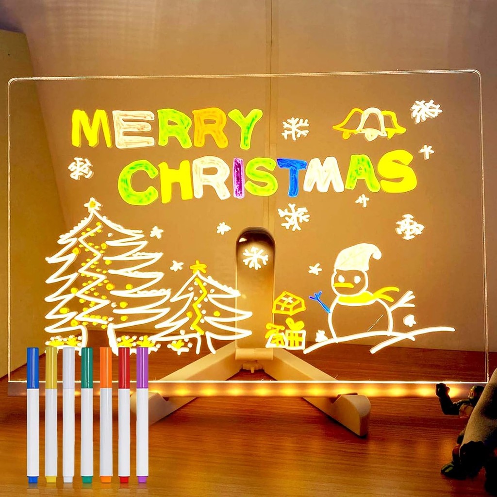 2025 Upgraded LED Note Board with Colors, LED Illuminated Drawing Board ...