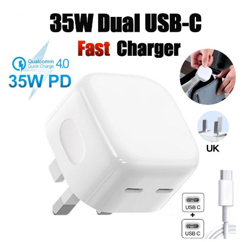 PD35W USB C+C Fast Charger Adapter Type C PD Wall Charger Fast Charging ...