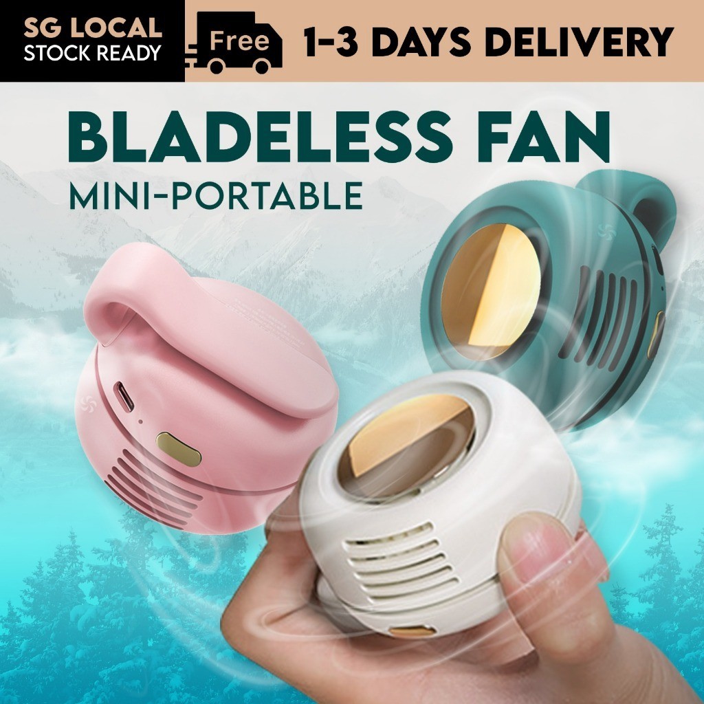Portable Bladeless Fan 360 Degree Whirl Wind Circulation Clipped ...