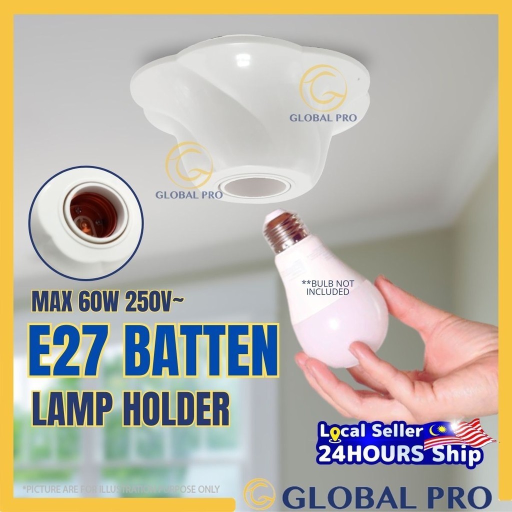 E27 Batten Lamp Holder E27 Cap Bulb Wall Mount Lamp Flower Shape ...