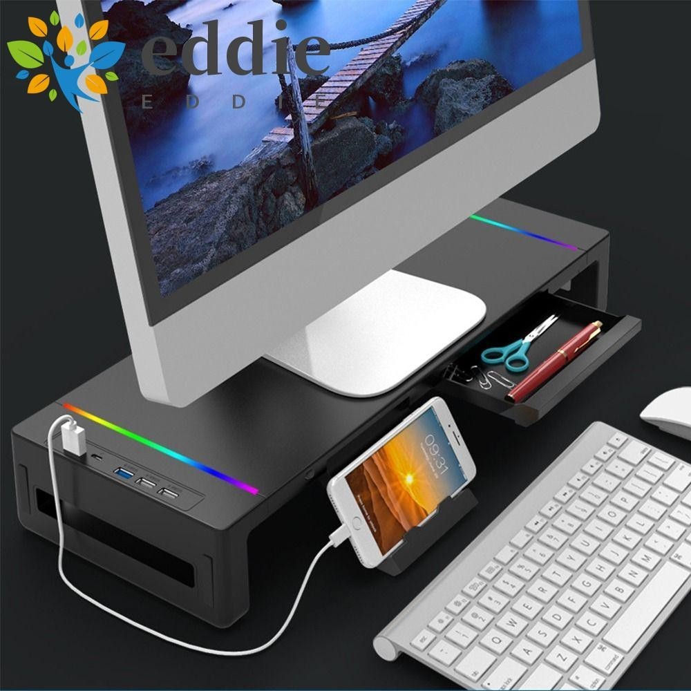 26EDIE1 Monitor Stand Riser with USB, RGB Lights USB 3.0 & 2.0 Hub ...