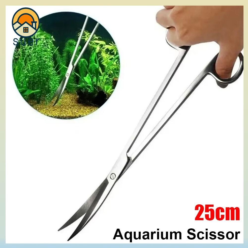 SUERHD 1Pcs Aquarium Scissor, Straight Curved 25cm Water Grass Scissor ...
