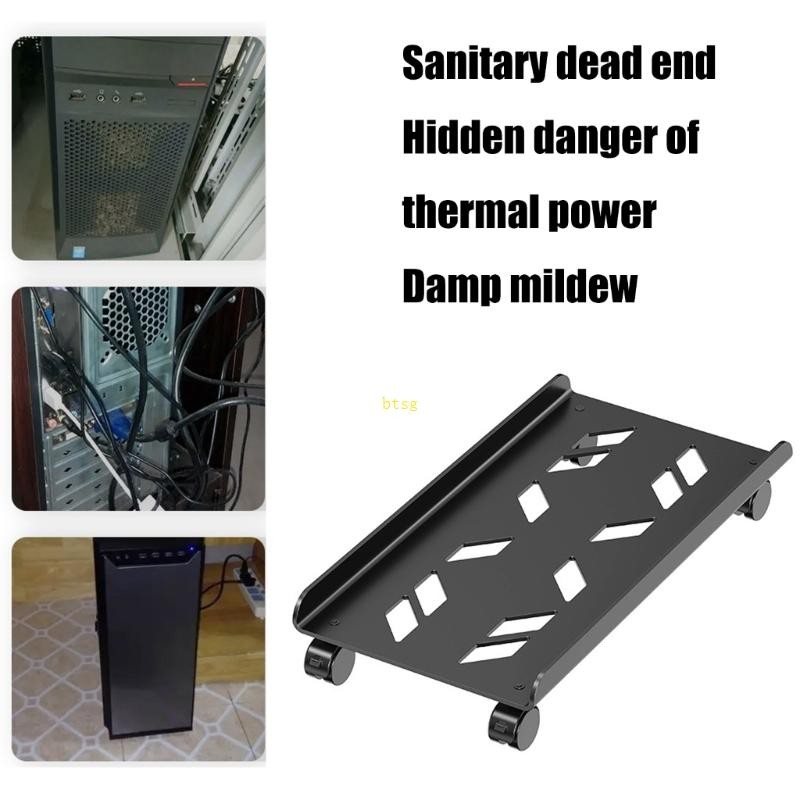 BT Heavy Duty PC Case Cart Desktop Tower Rolling Caddy with Antistatic ...