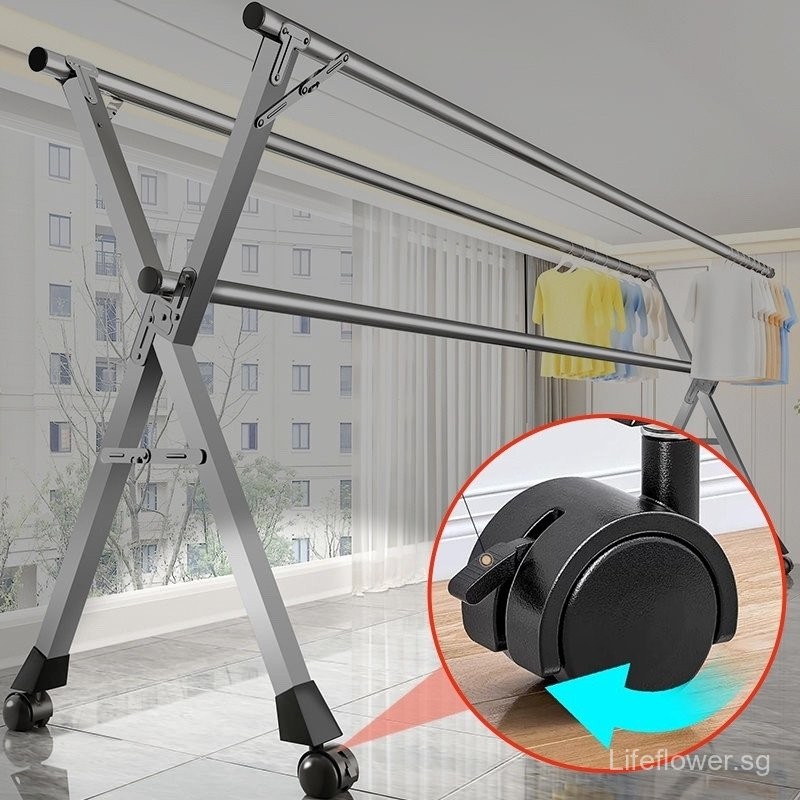 1/2/3/5 pole Retractable Stainless Steel Hanger Rack Outdoor Clothes ...