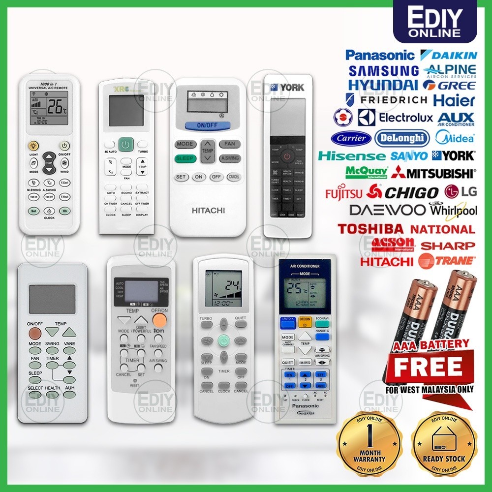 UNIVERSAL MULTI AIR COND AIRCOND CONDITIONER REMOTE CONTROL D@ikin ...