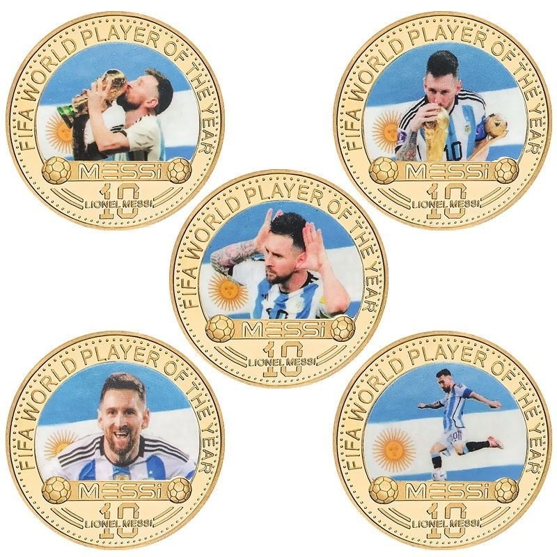 Lionel Messi Ball Merchandise Commemorative Coin Die-Casting Metal Coin ...
