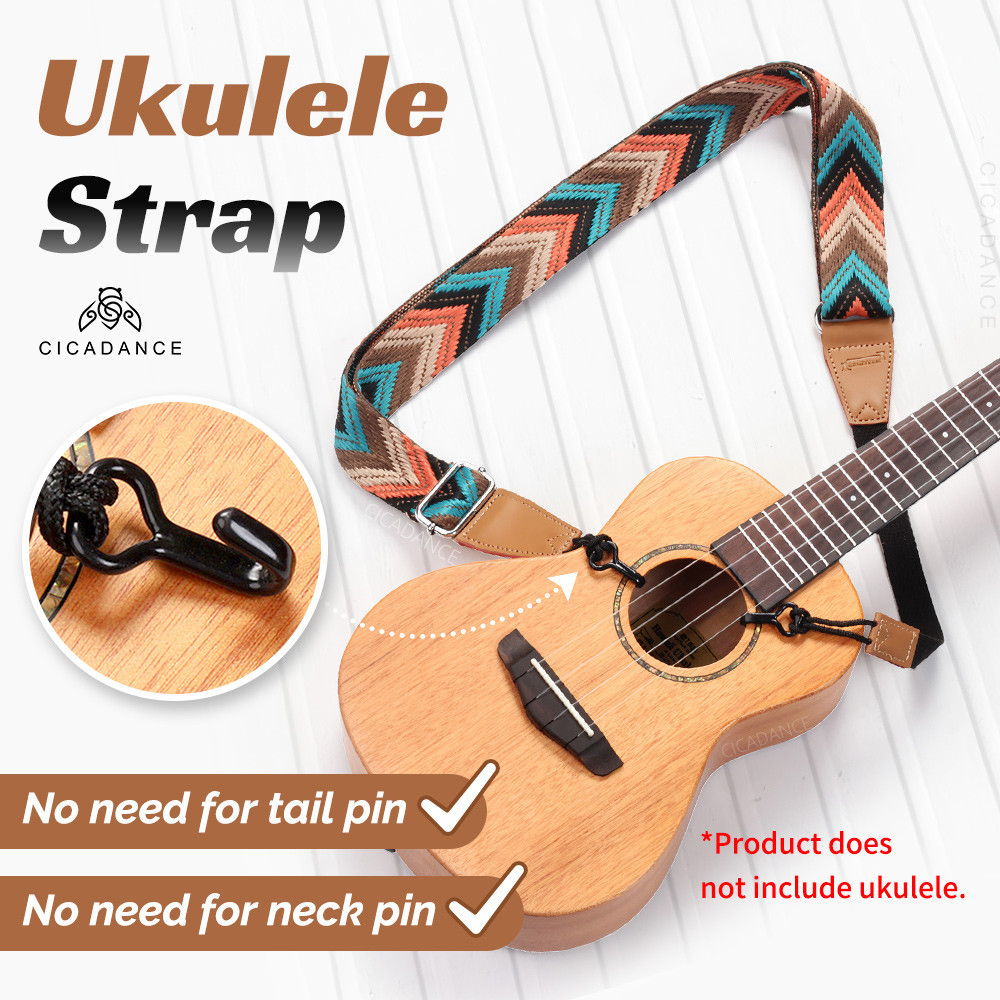 Adjustable Ukulele Strap With Double Hook Cotton & Linen Ethnic Style ...