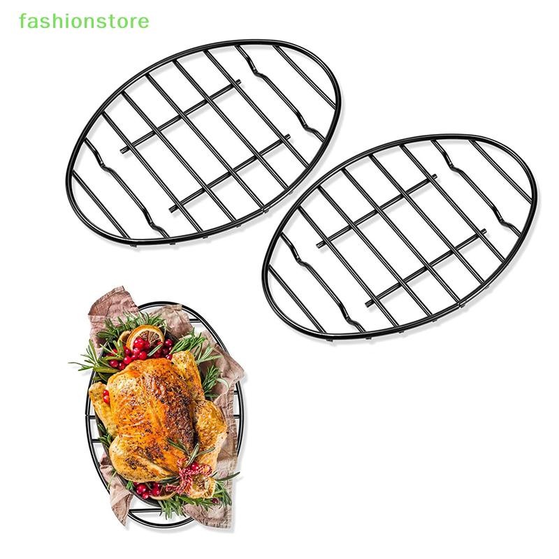 [fashionstore] 2 Pack Oval Roasting Rack - 12 Inch Black Cooling Rack ...