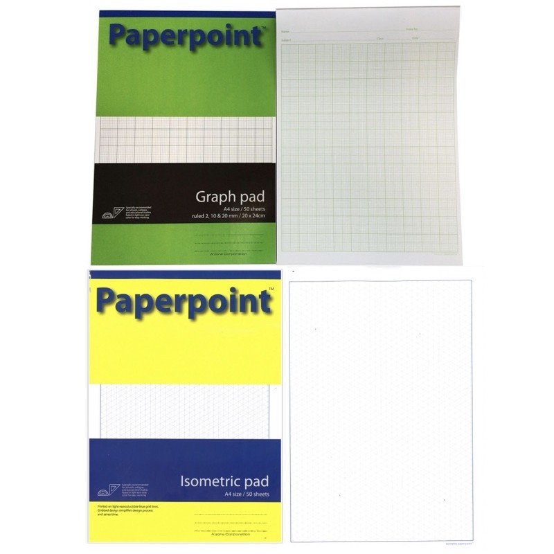 Azone Paperpoint Graph Pad / Isometric A4 / 50 sheets | Shopee Singapore