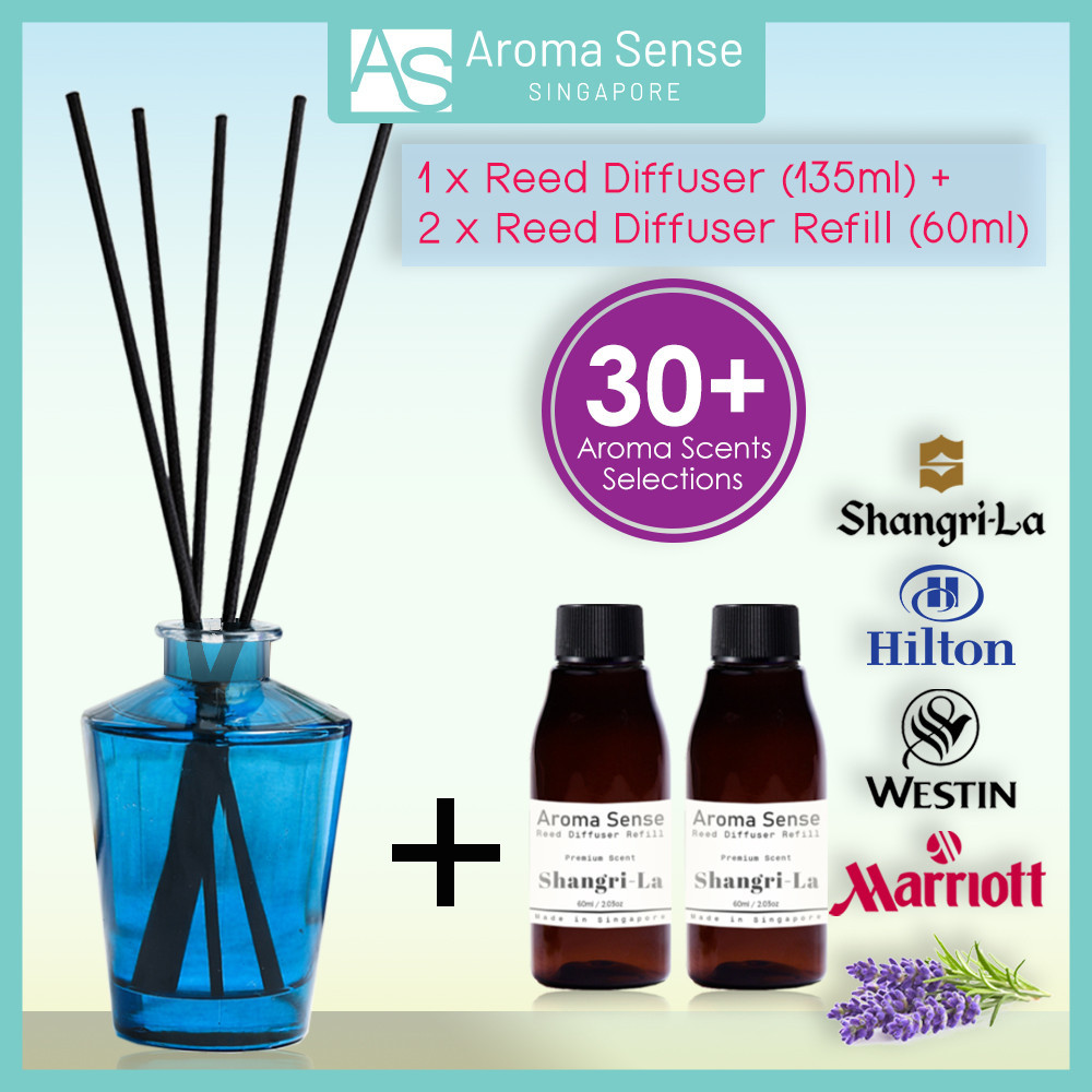 [Bundle Deal] Aroma Sense 135ml Essential Oil Reed Diffuser + 2 X 60ml ...