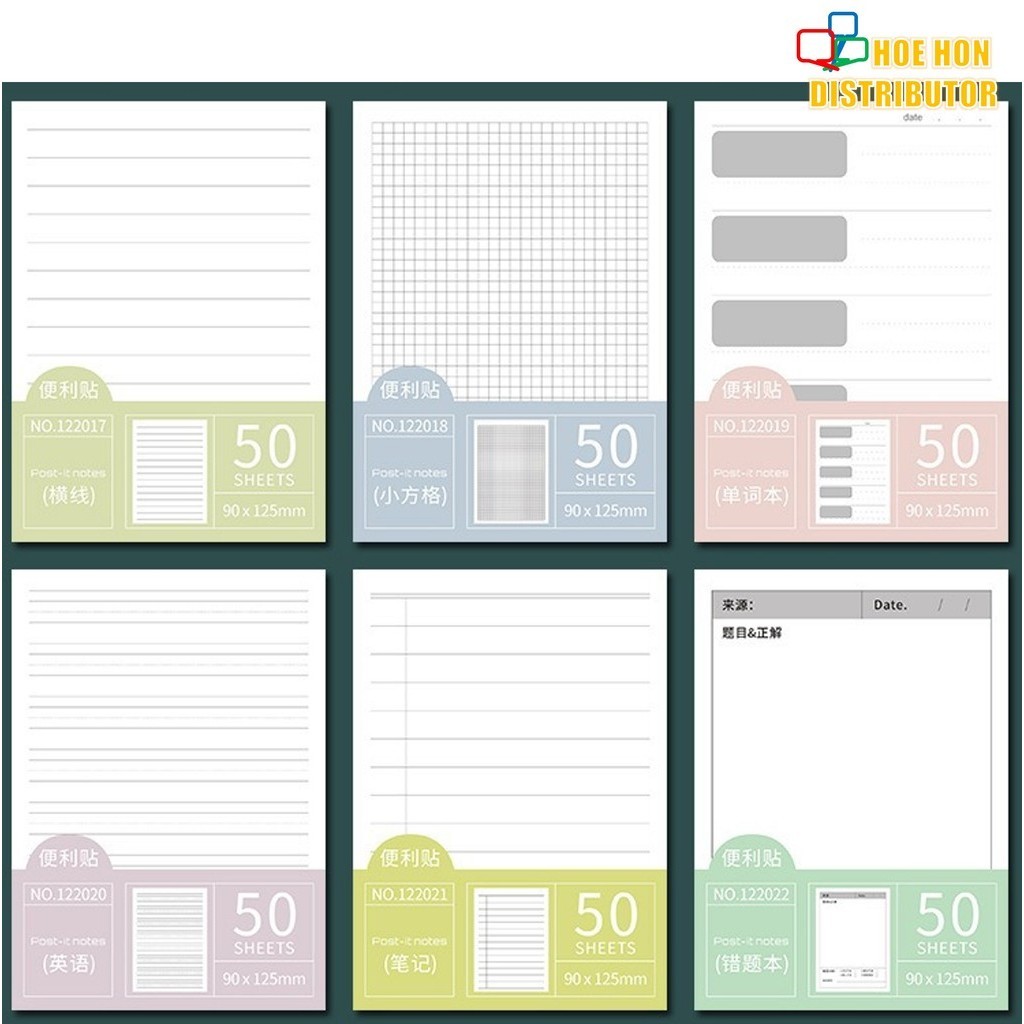 Memo Sticker Post-it Notes 50 Sheets 80gsm Sticky Note Adhesive Patch ...