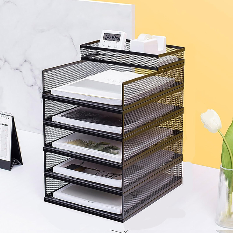Office File Box Desktop A3A4 Document Organizer Stackable Laminated ...