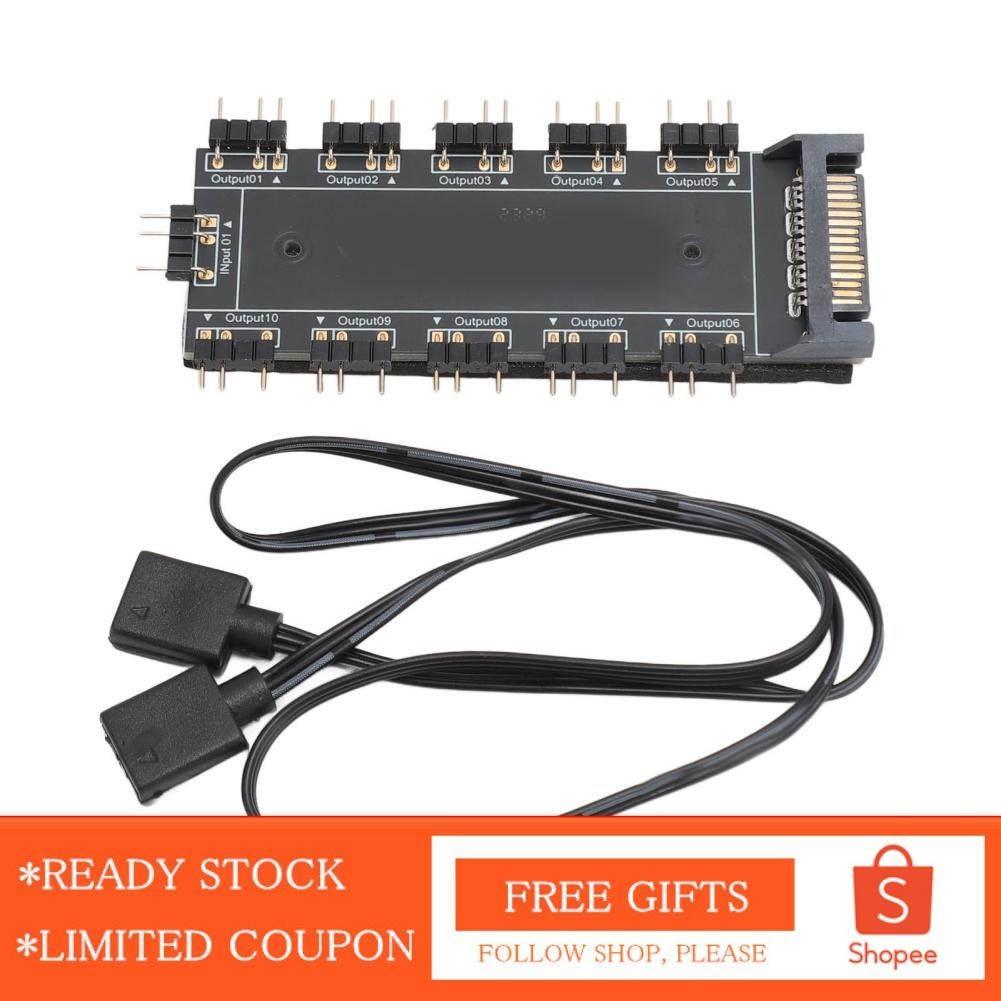 Alwaysonline ARGB Hub Plug and Play RGB Splitter 5V 3pin 10 Way Easy To ...