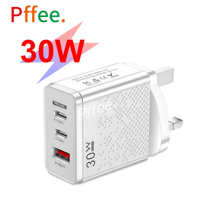 Pffee USB C 30W 50W PD + QC3.0 Fast Charging Charger Type C Plug PD Adapter Travel USB Charging ...
