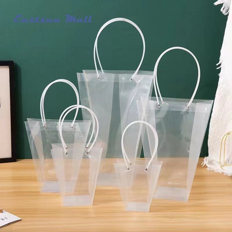 Transparent Flower Carrying Bag, Waterproof PP Plastic Carrying Bag ...