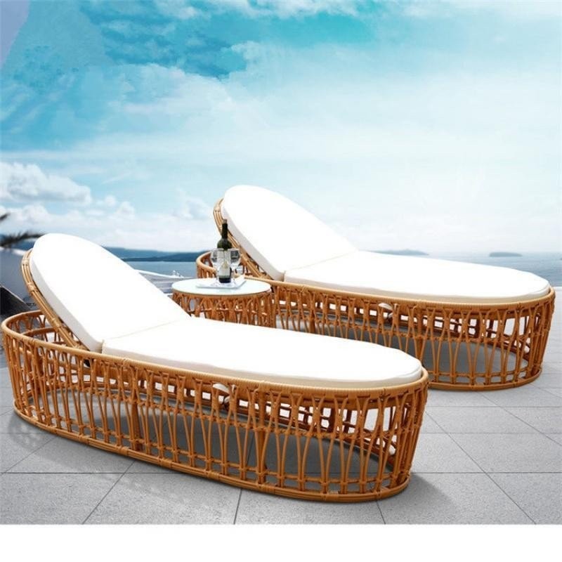 Outdoor Recliner Chair with Thick Rattan for Relaxing Hotel Sunroom ...