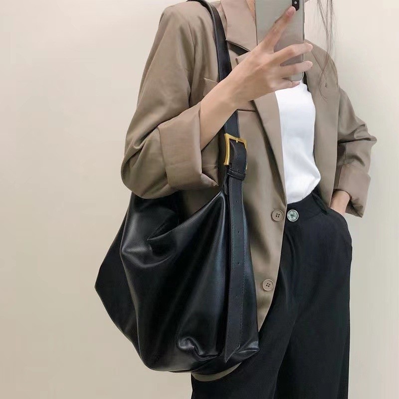 ISTOR SOFT LEATHER MESSENGER BAG STUDENT CROSSBODY BAG BIG MINIMALIST ...