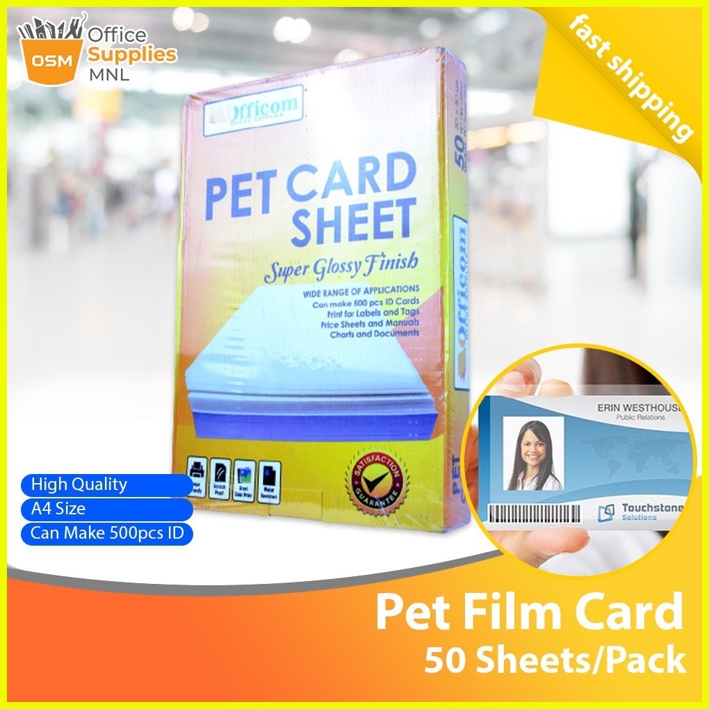 , High Quality Pet Film / Pet ID Card Sheet 50 sets (100pcs Printable ...