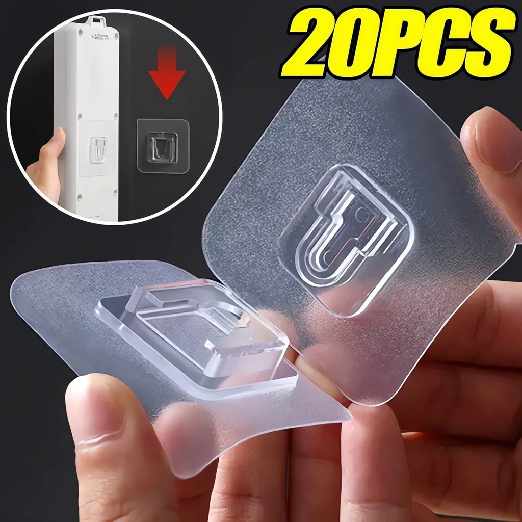 Double-Sided Adhesive Wall Hooks Hanger Strong Transparent Suction Cup ...