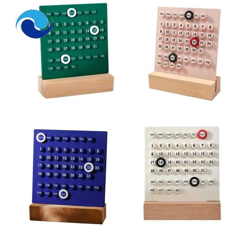 Wooden Desk Calendar Perpetual Calendar Retro Home Unique Gifts,Month ...
