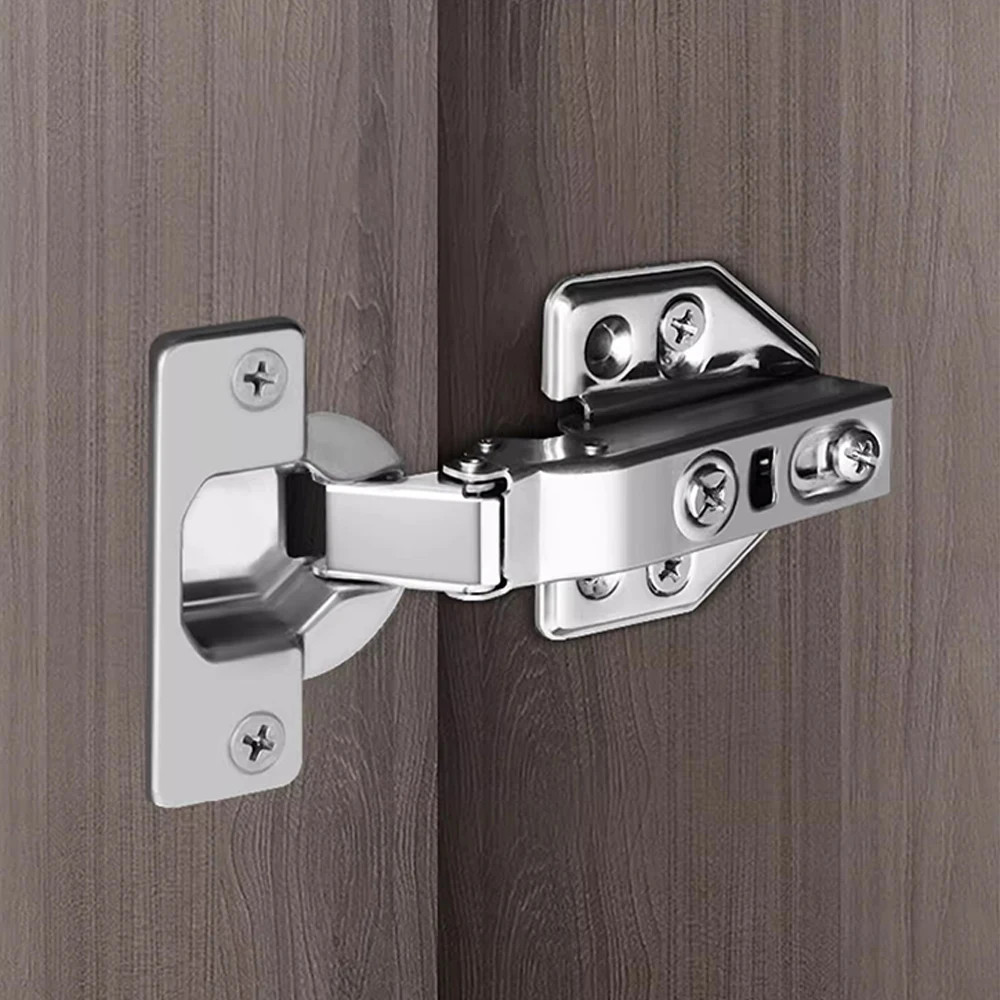 New 2Pcs Stainless Steel Cabinet Door Hinges Hydraulic Damper Buffer ...
