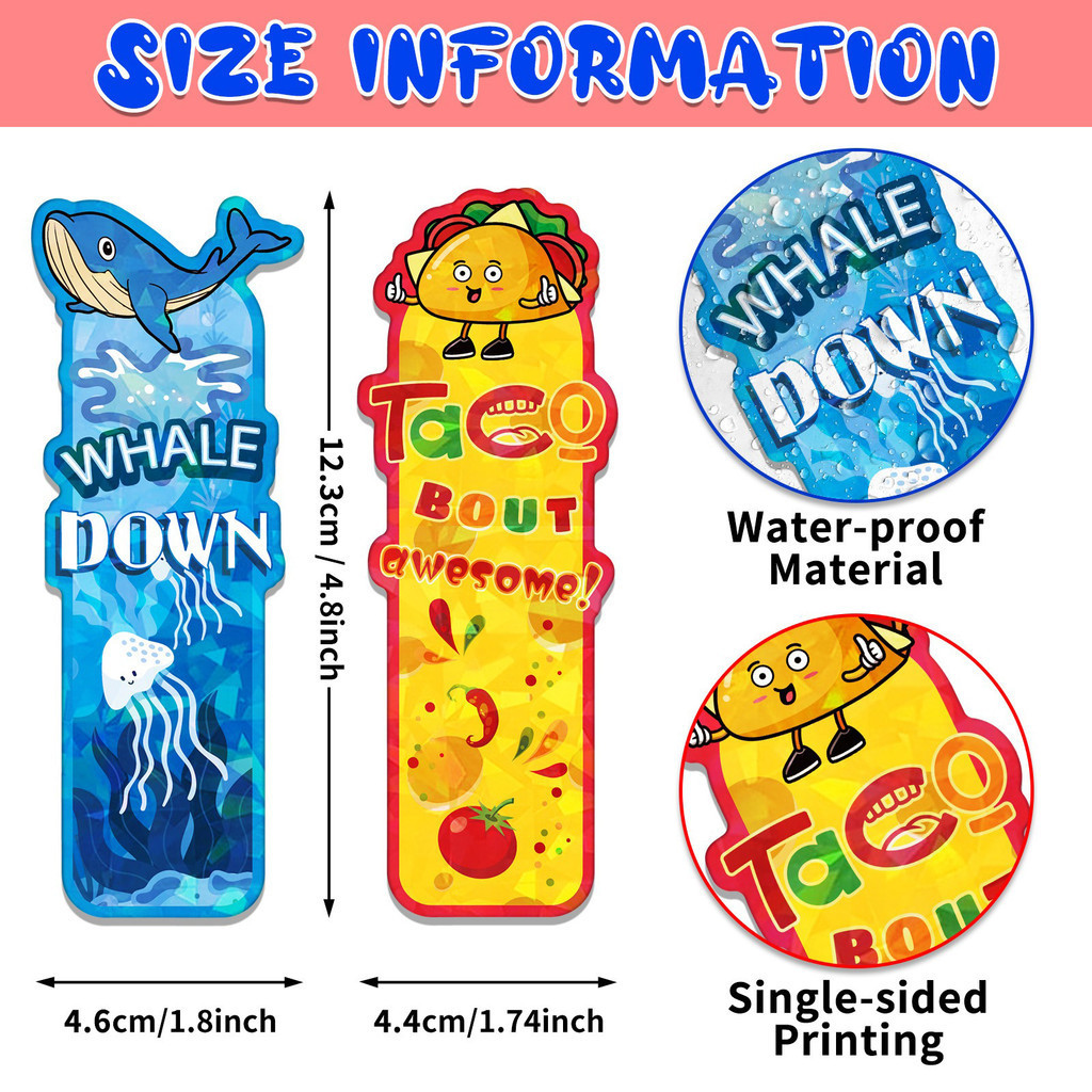 20 Sheets Of Cute Laser Shaped Paper Bookmarks Children Students ...