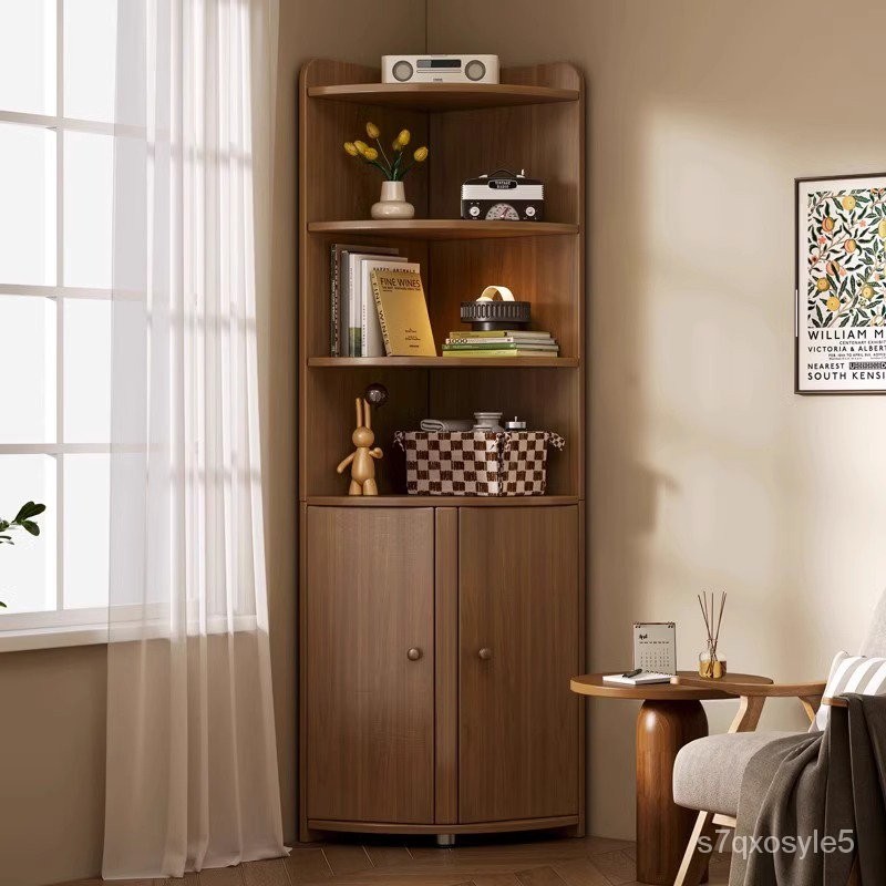 Corner Shelf Floor Bookshelf Triangle Corner Cabinet90Wall Corner ...