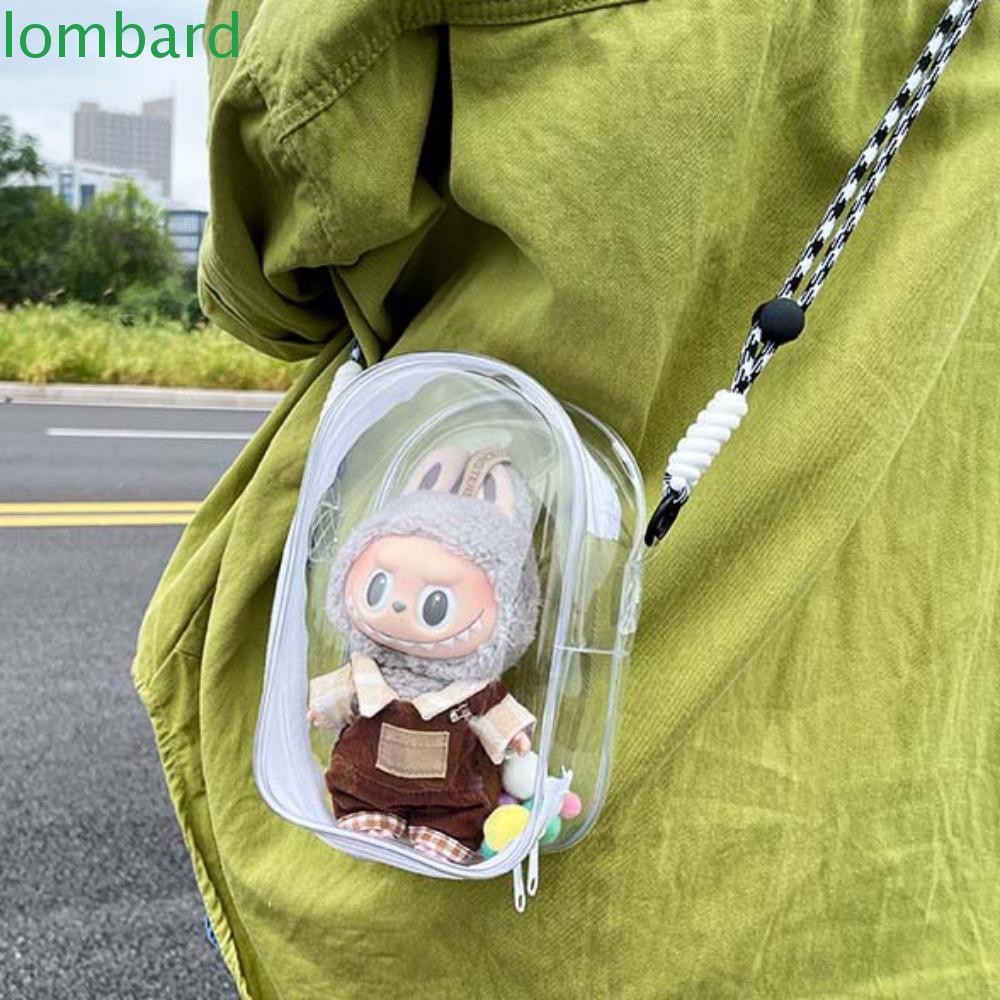 LOMBARD Labubu Clear Outdoor Doll Bag, Labubu V2 Doll with Keychain ...