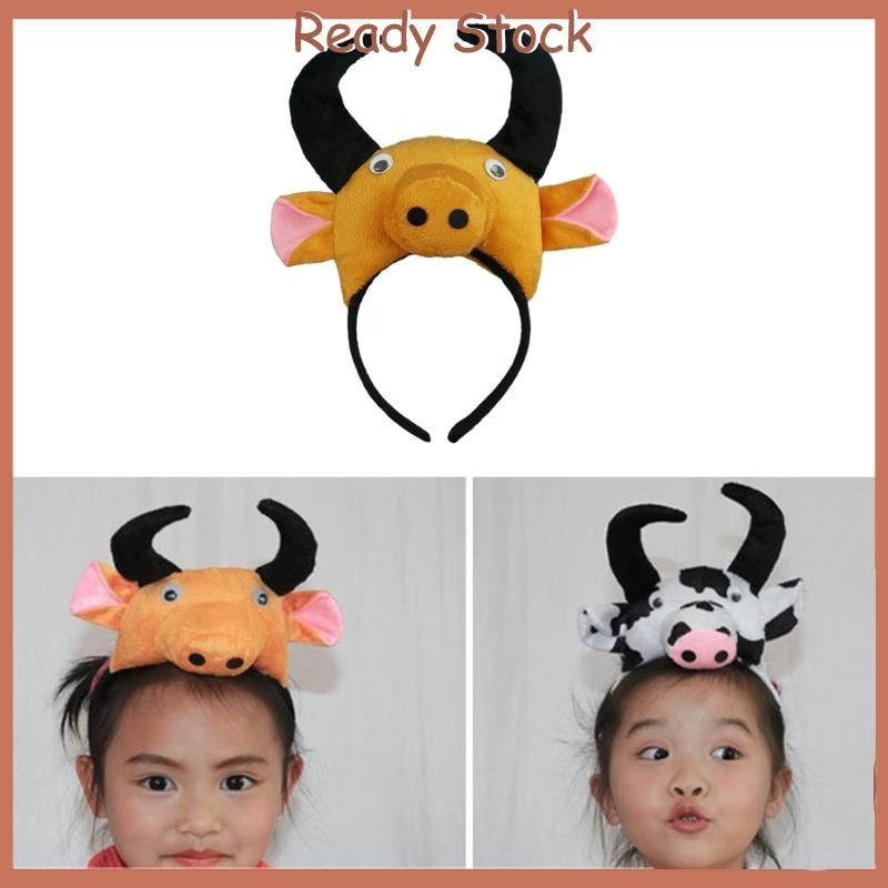 royal Cow Ears and Tail Set Cow Costume Animal Ears Headband + Bowtie ...