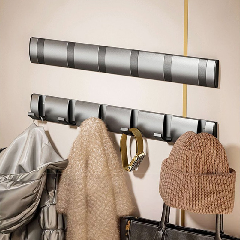 Bathroom Door Hanger Folding Invisible Hook No Drill Entrance Fitting ...