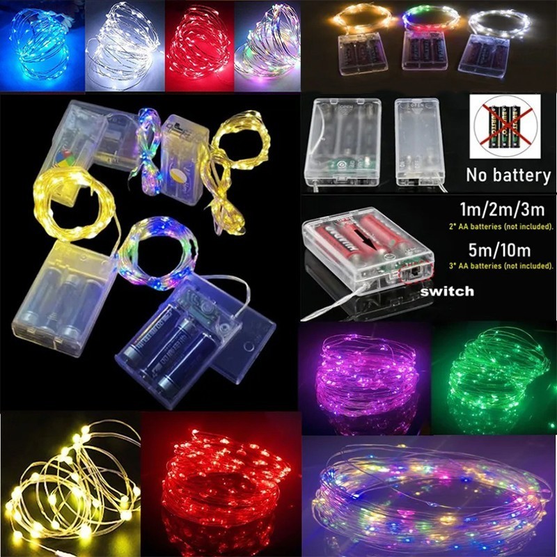 ⭐𝐒𝐆 𝐋𝐨𝐜𝐚𝐥 ⭐ 1M 2M 5M 10M Fairy Lights Battery Operated Light Copper ...