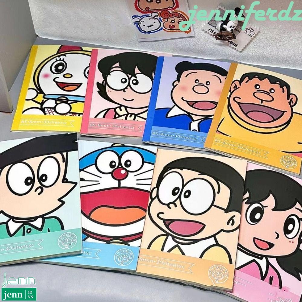JENNIFERDZ Kawaii B5 Notebooks, Cartoon Cute Doraemon Notepads, Writing ...
