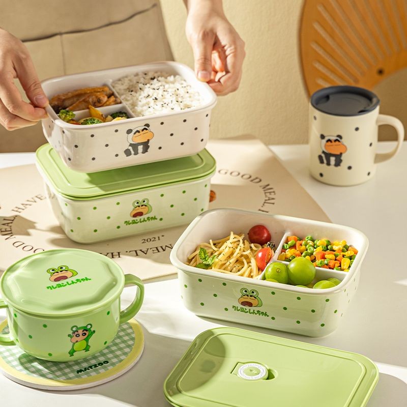 [Modern Housewife&Crayon Shin-Chan] Ceramic Lunch Box Microwave Heating ...