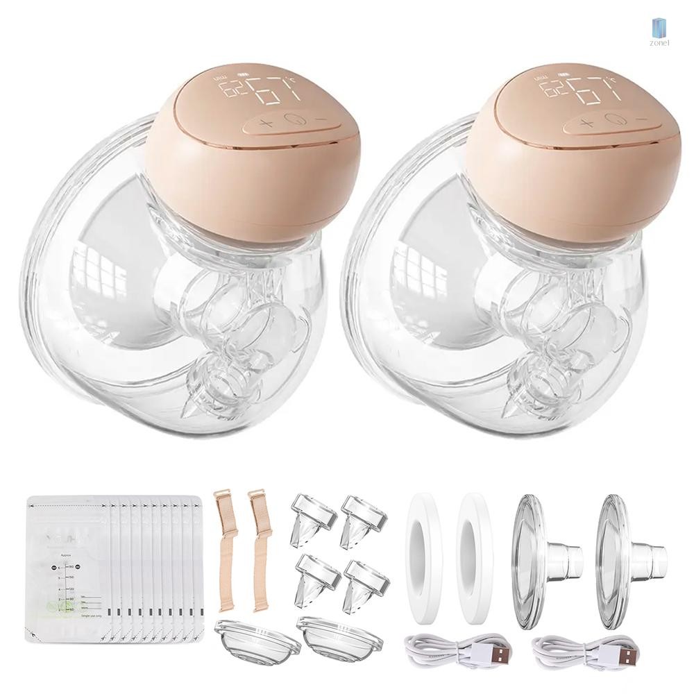 BEBEBAO P7 2 Pack Wearable Electric Breast Pump Hands Free 8oz/240ml ...