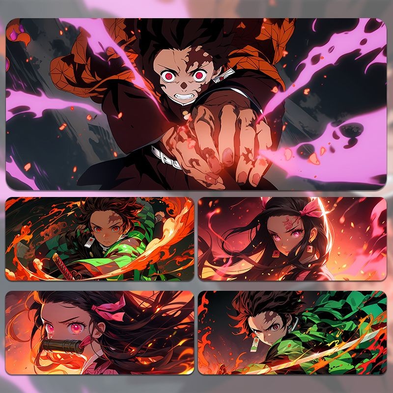 Demon Slayer Mouse Pad Oversized Table Pad Anime Tanjirou Nezuko Two ...