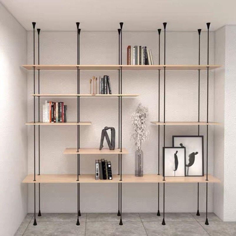 Hanging Round Tube Storage Rack Minimalist Bookshelf Floor Standing ...