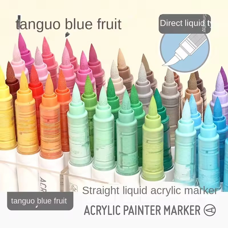 Automatic Ink Control Acrylic Paint Markers, 9 pcs Brush Tip Acrylic ...