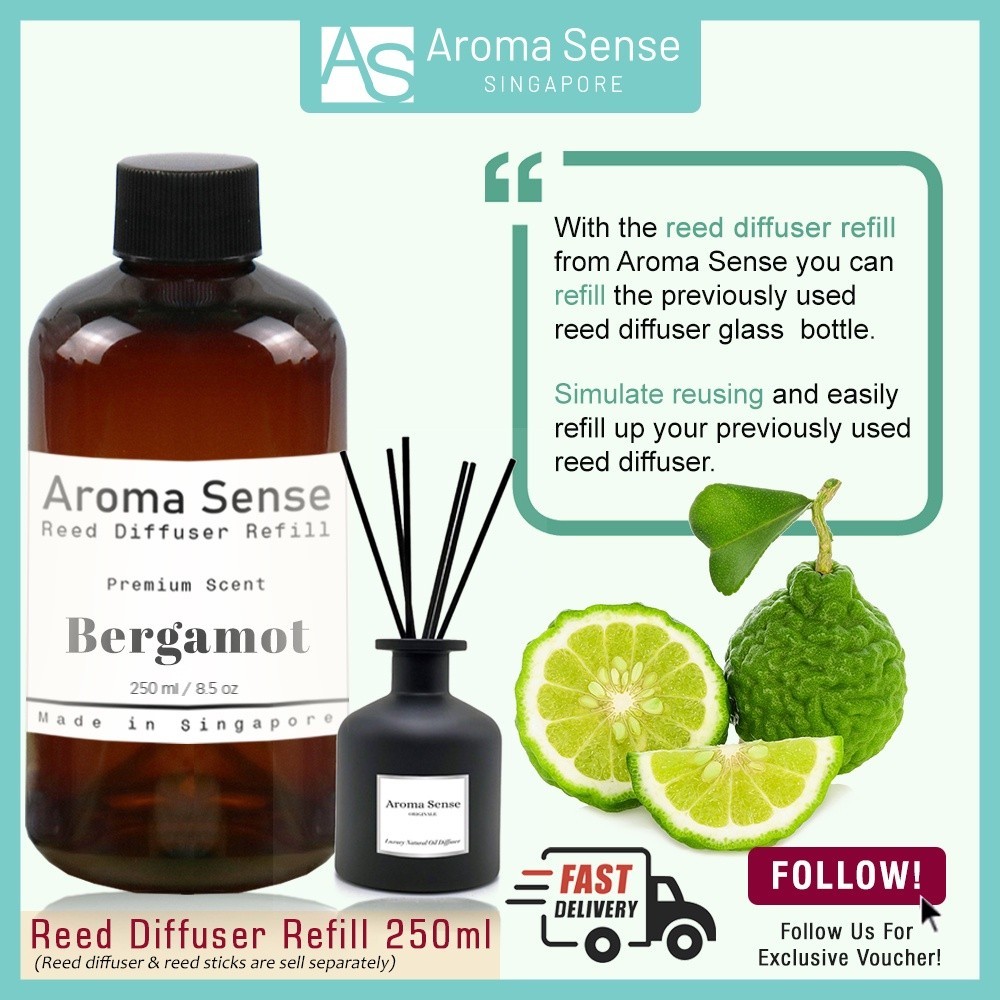Aroma Sense Bergamot Scent Reed Diffuser Refill (250ml) | Shopee Singapore